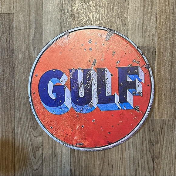 Gulf | Wall Decor | New Gulf Oil Gasoline Logo Round Metal Sign 2in ...